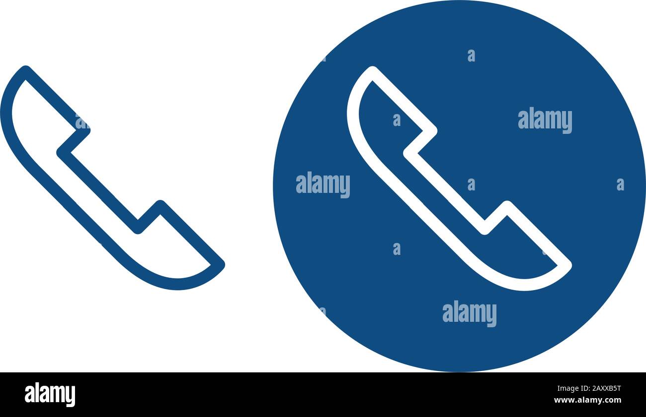 Handset for contact number. Option in a circle and without it. Vector ...