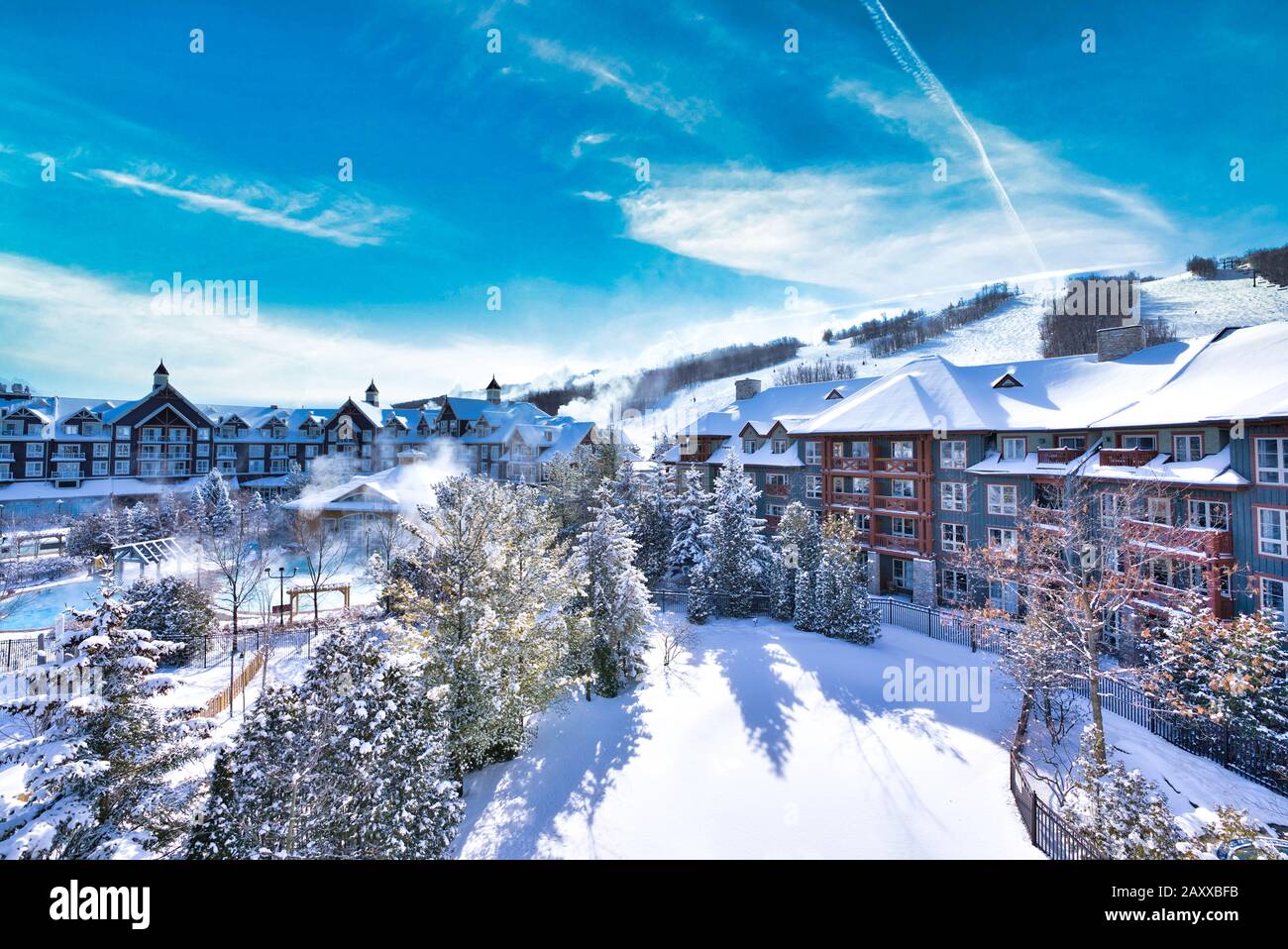 Close Up View Of The Blue Mountain Resort In Collingwood, Ontario Stock ...