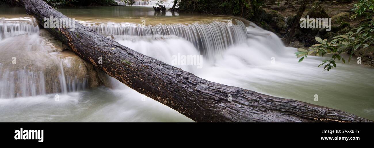 Water over waterfall fallen tree hi-res stock photography and images ...