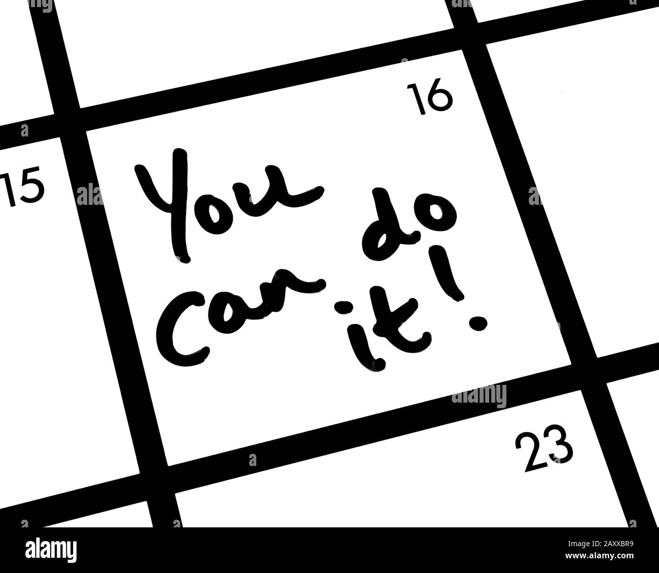 Close-up of a You Can Do It! calendar entry Stock Photo - Alamy