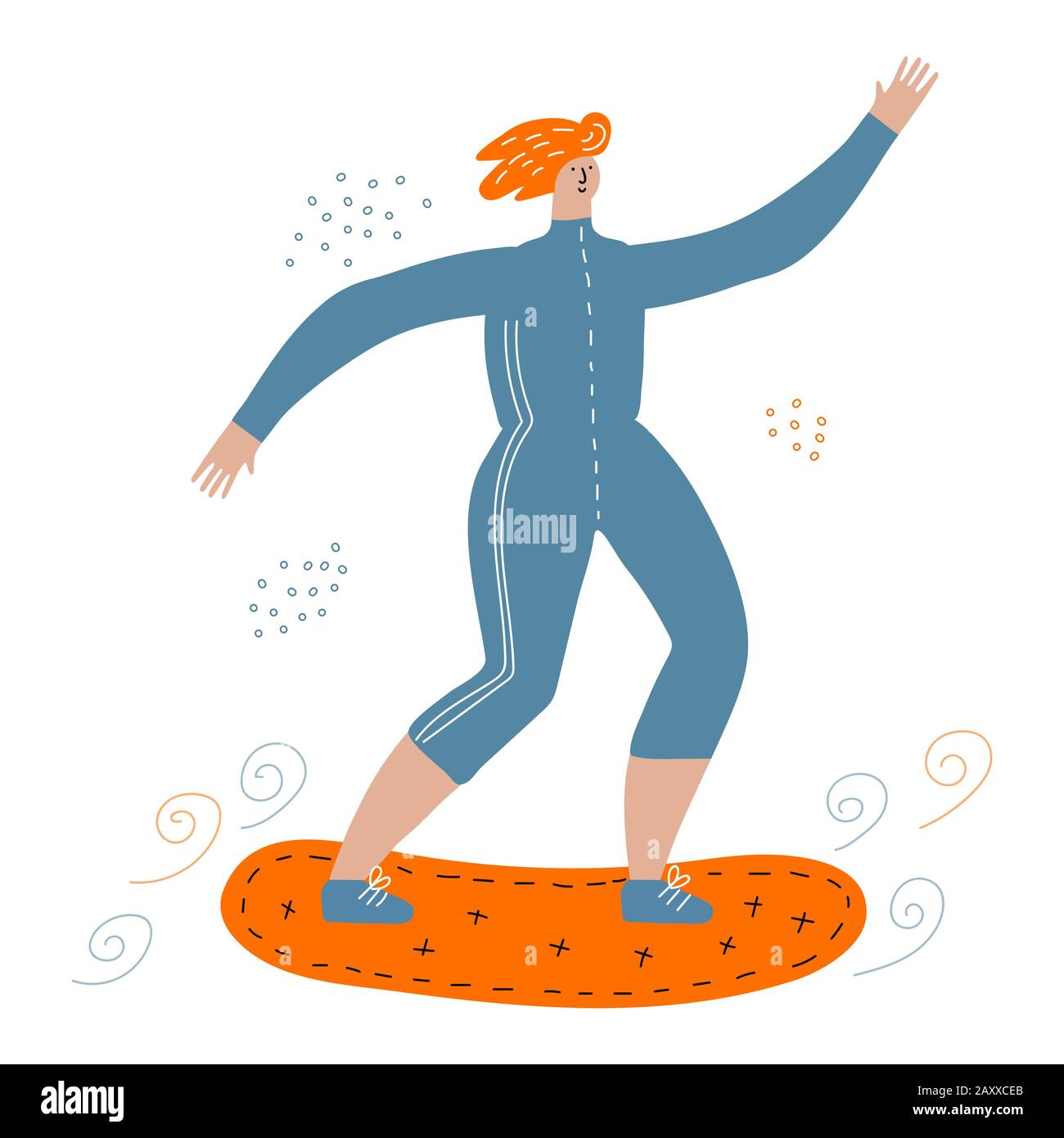 surfing flat illustration vector on white background Stock Vector Image ...