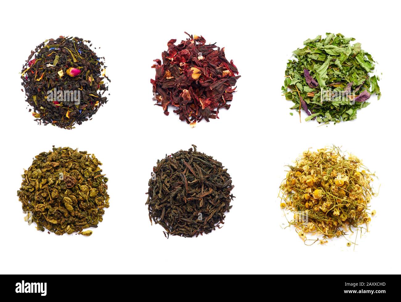 assortment of dry tea, isolated on white Stock Photo - Alamy