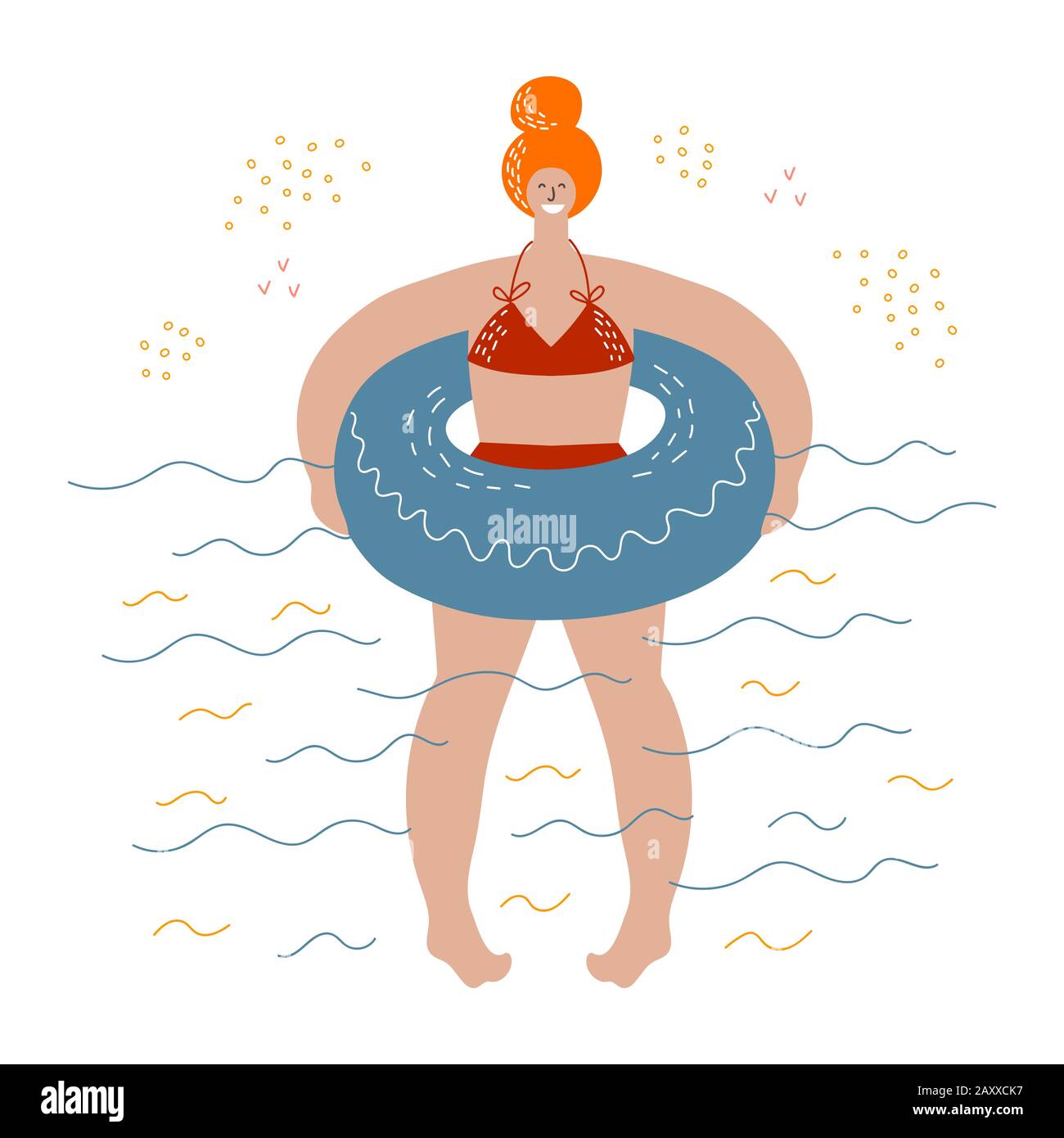 Woman floating in swimming pool Stock Vector Images - Alamy