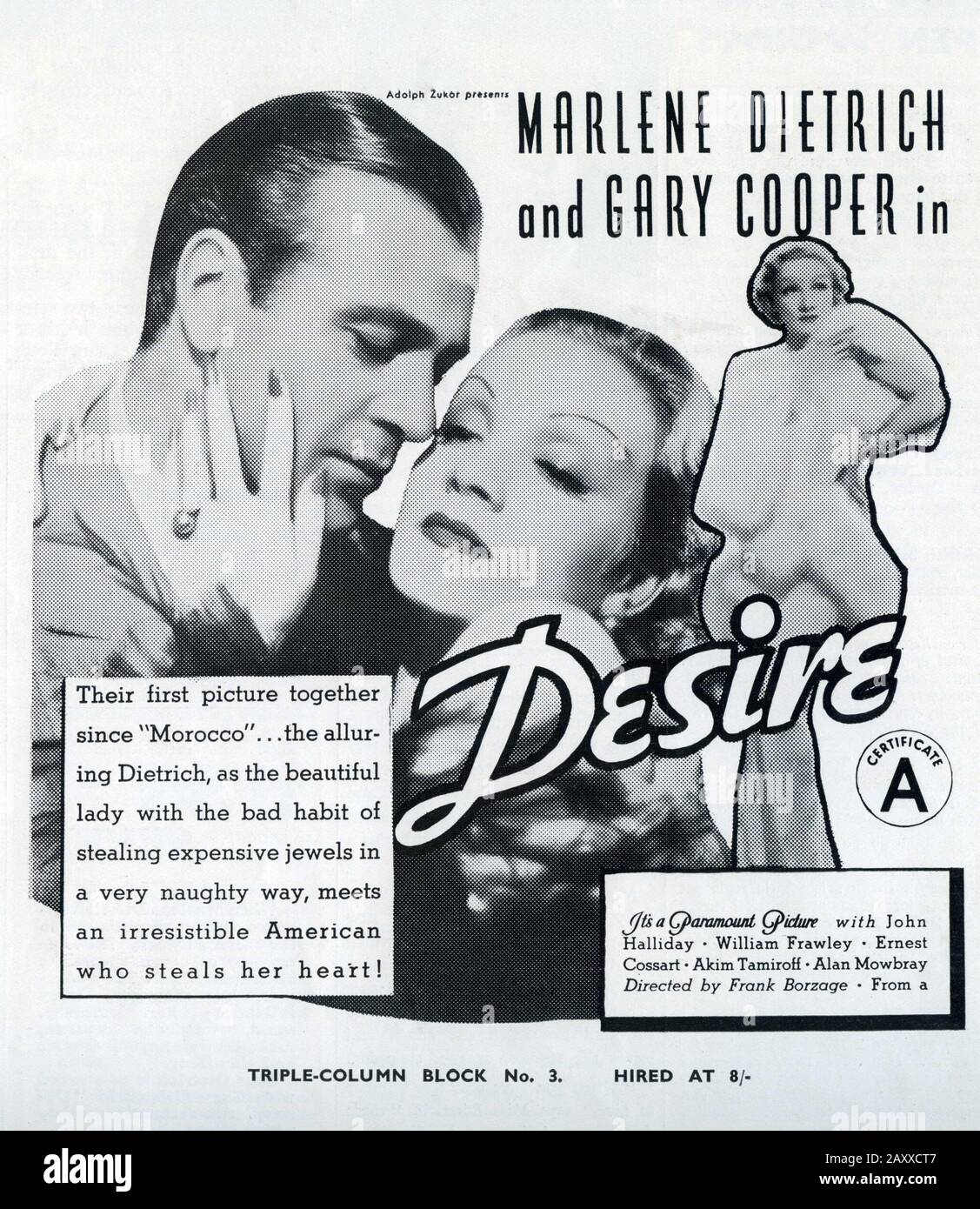 GARY COOPER and MARLENE DIETRICH in DESIRE 1936 director FRANK BORZAGE costumes Travis Banton ...