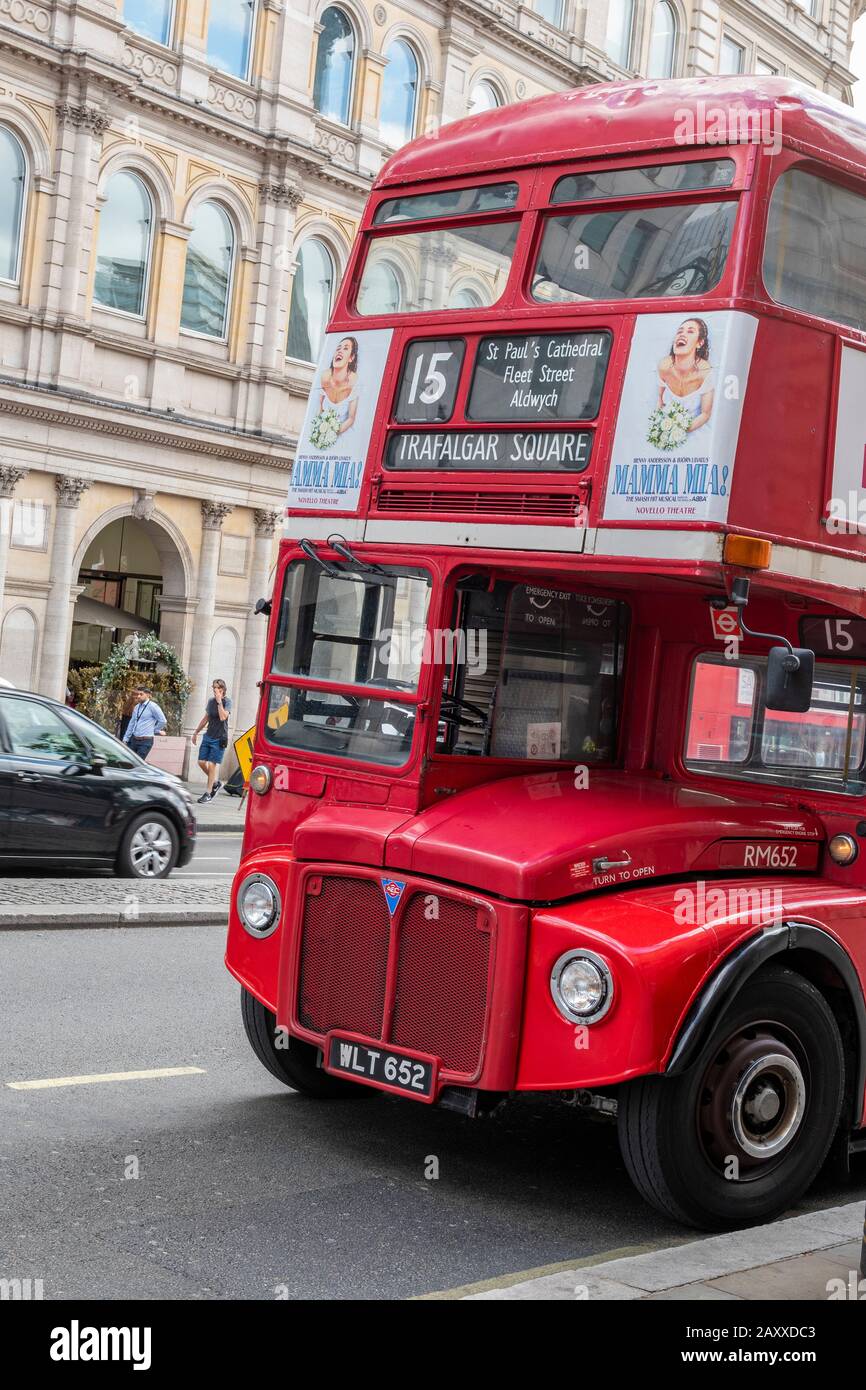 a transport for london routemaster red traditional double decker bus ...