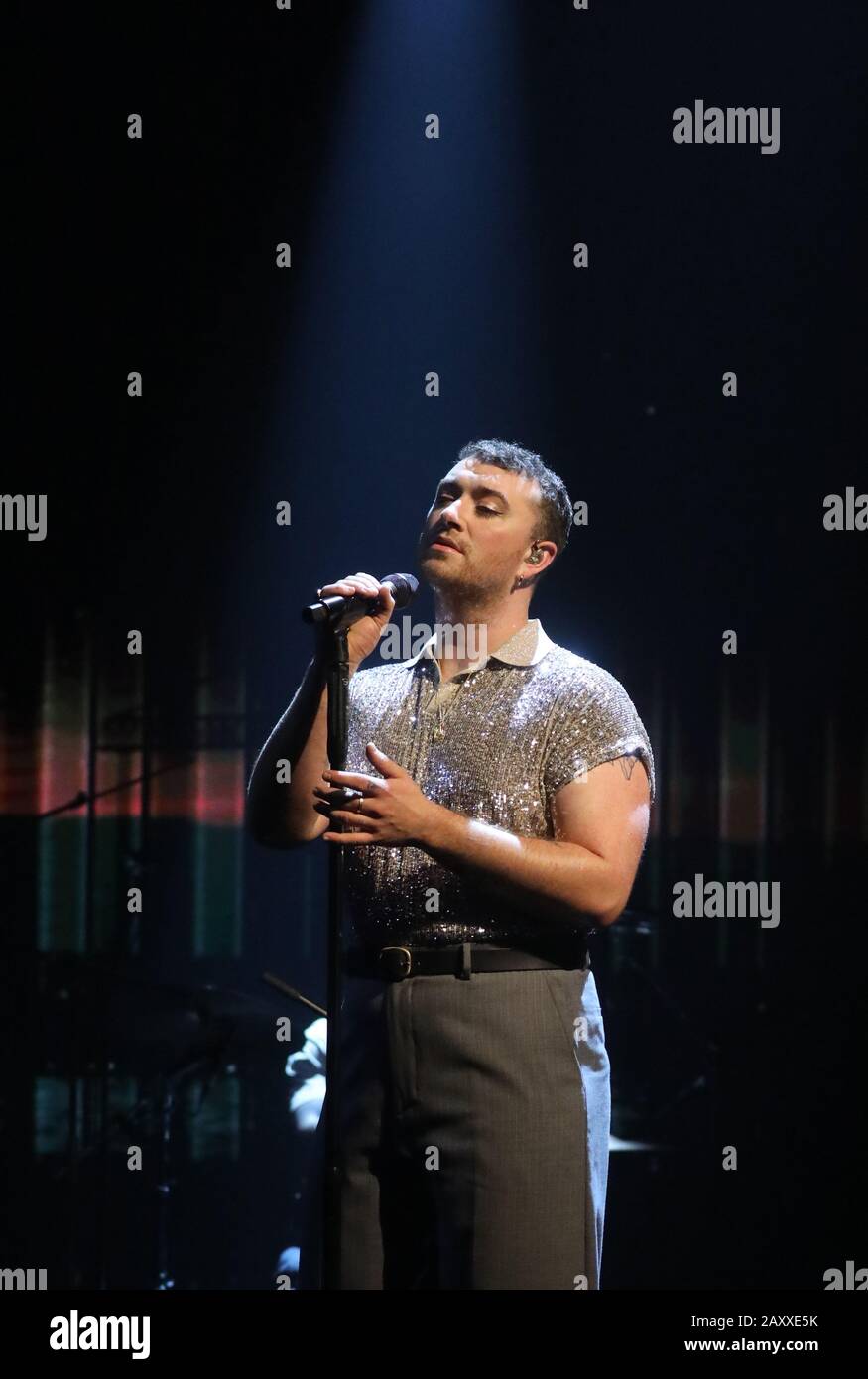 Sam Smith performing during the filming for the Graham Norton Show at ...