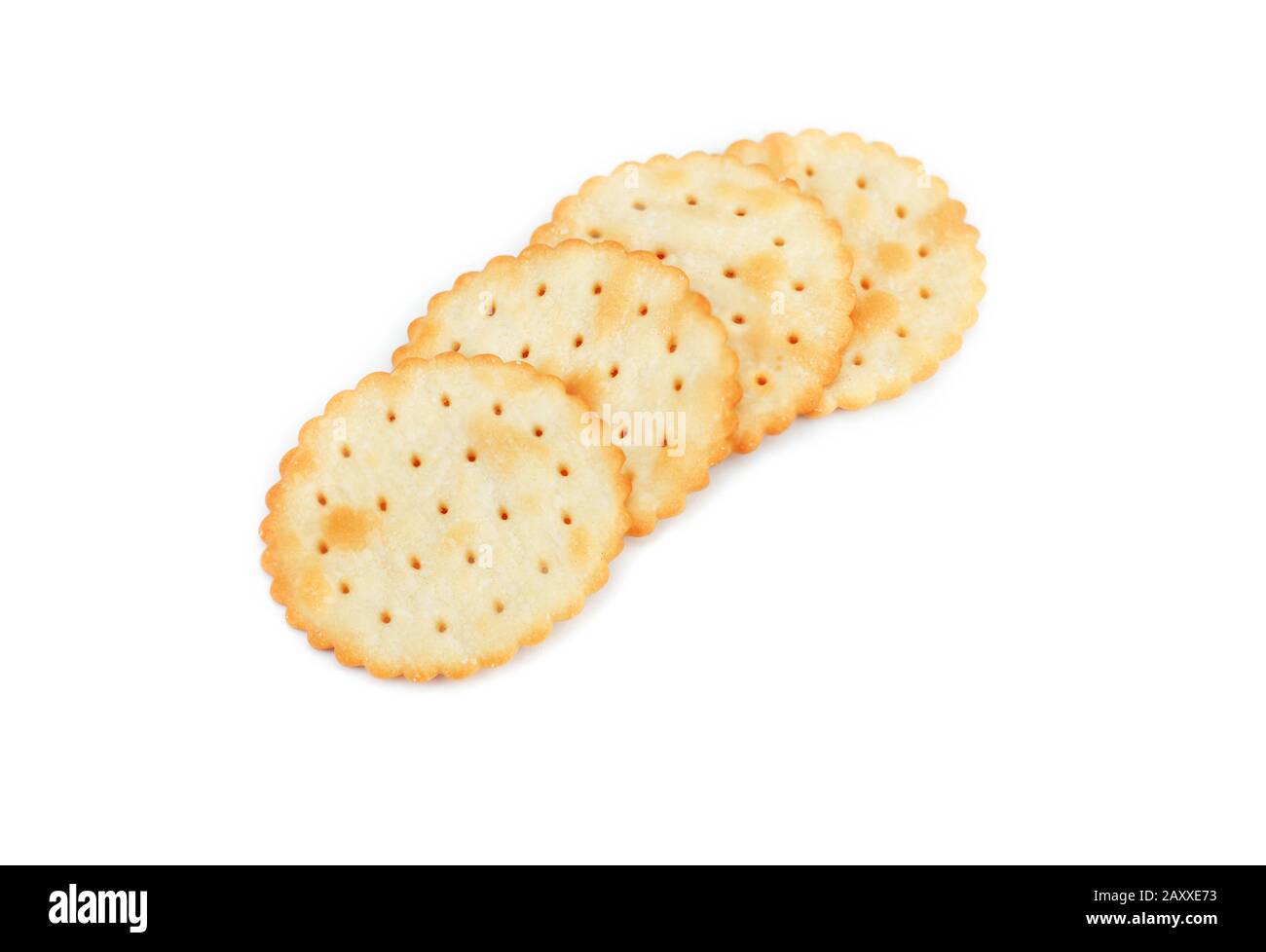 Salted biscuits isolated on the white background Stock Photo - Alamy