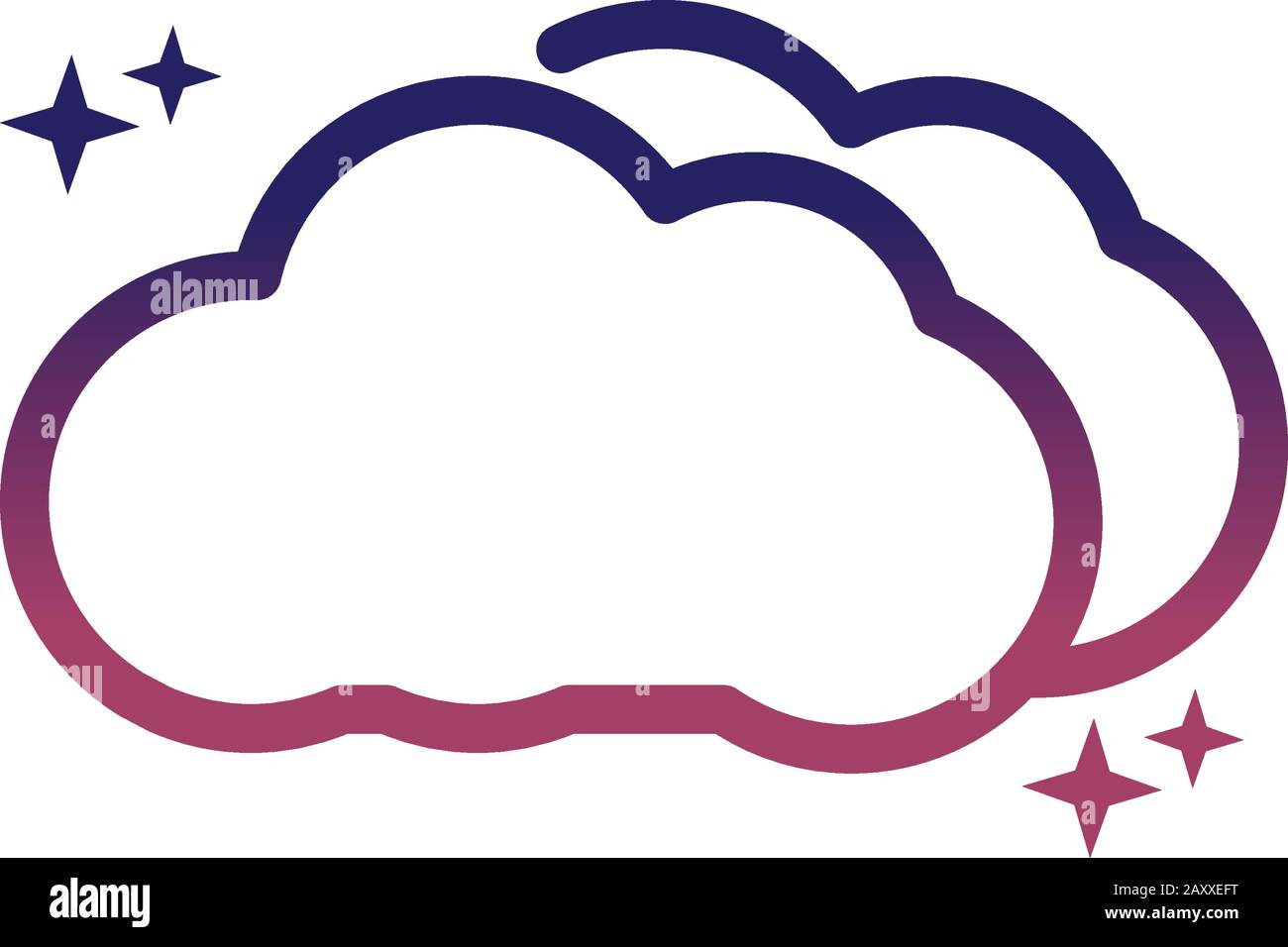 cloud computing social media gradient style icon vector illustration ...