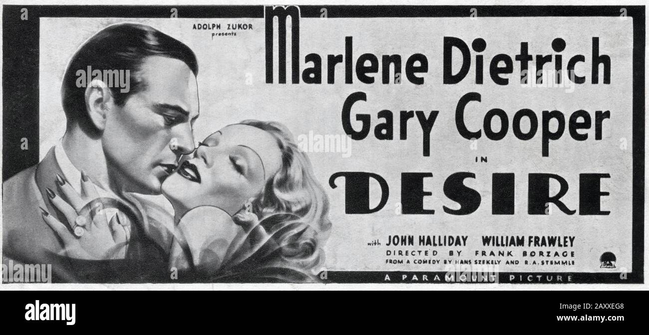 MARLENE DIETRICH and GARY COOPER in DESIRE 1936 director FRANK BORZAGE costumes Travis Banton ...