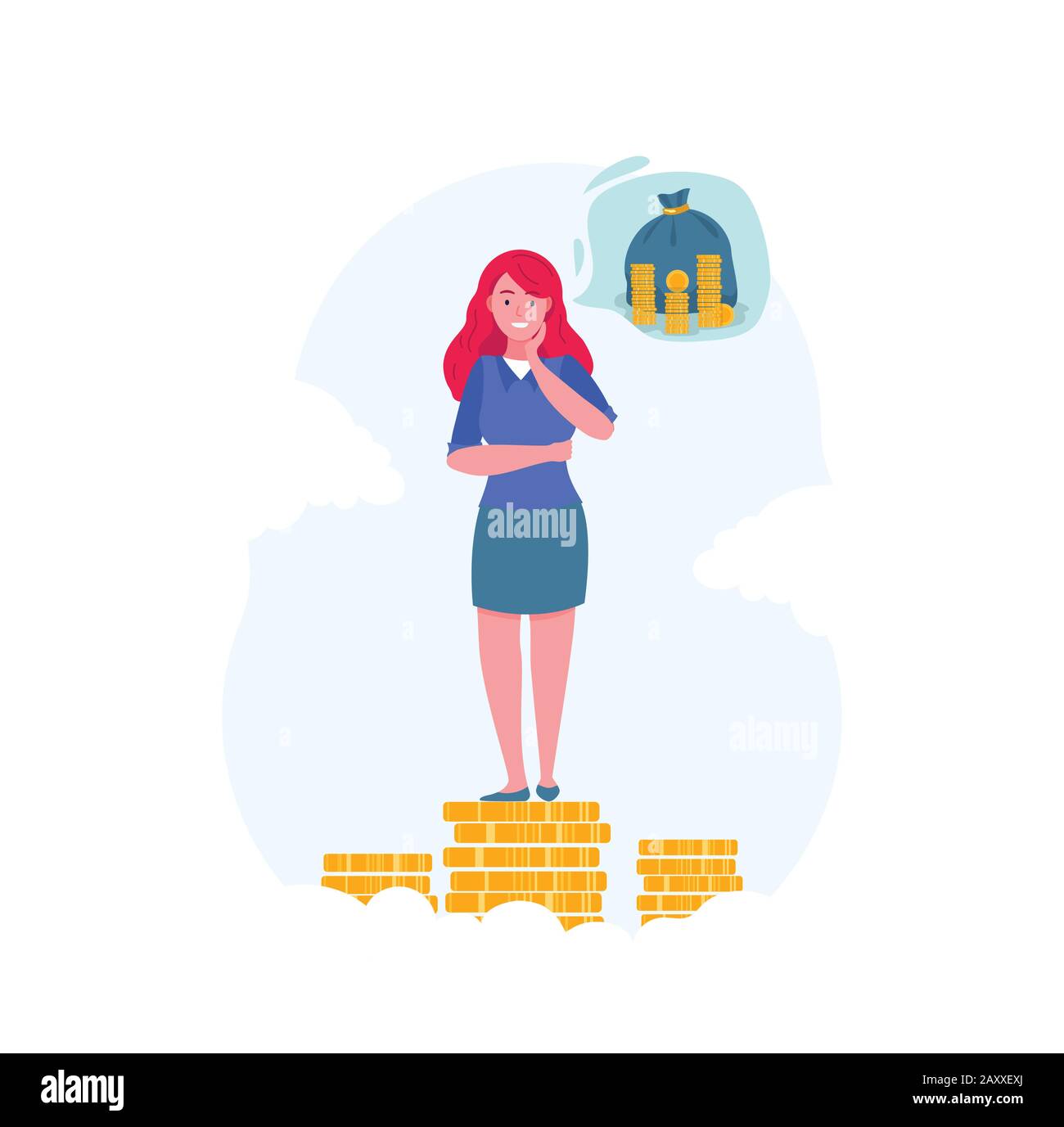 Girl dollar coin Stock Vector Images - Alamy