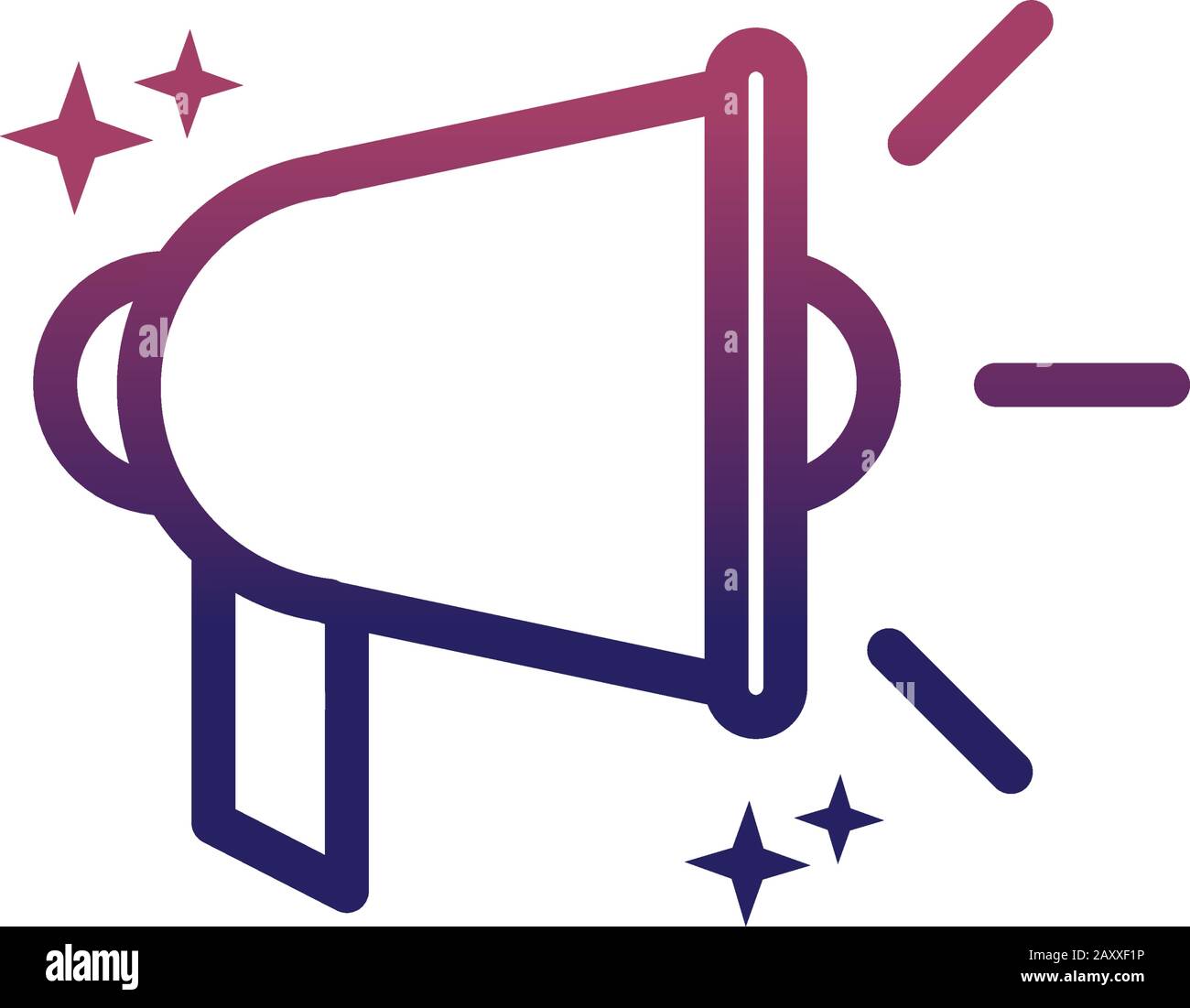 marketing megaphone voice social media gradient style icon vector ...