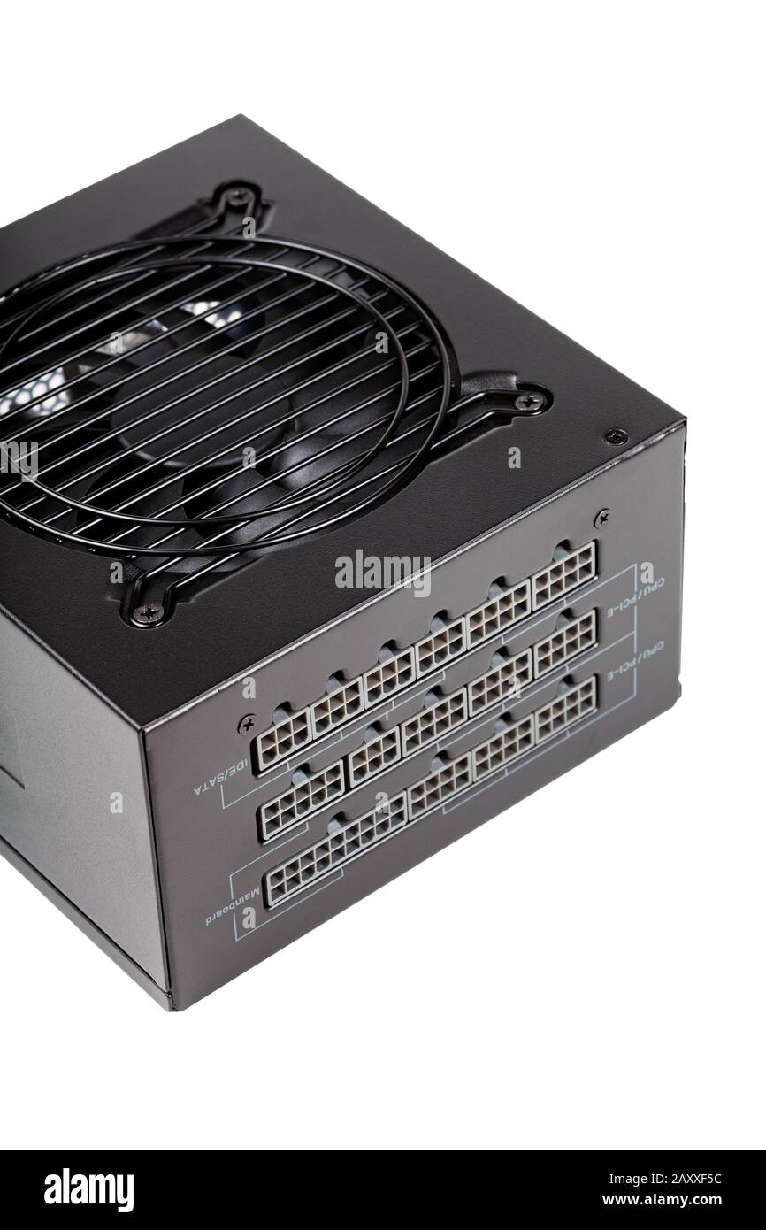 New unplugged black dark modular PSU power supply unit backside ...