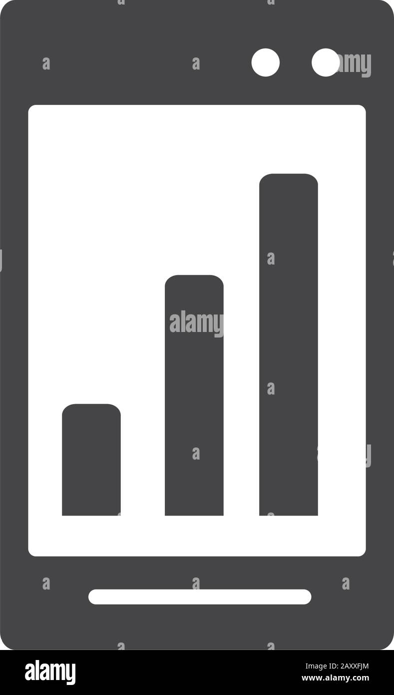 office smartphone statistic chart report supply vector illustration ...