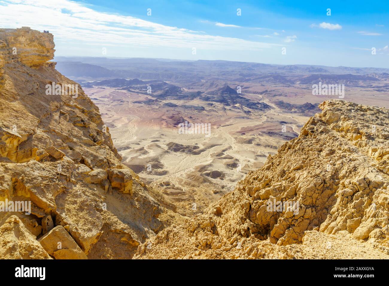 Landscape of Makhtesh (crater) Ramon (from mount Ardon), in the Negev ...