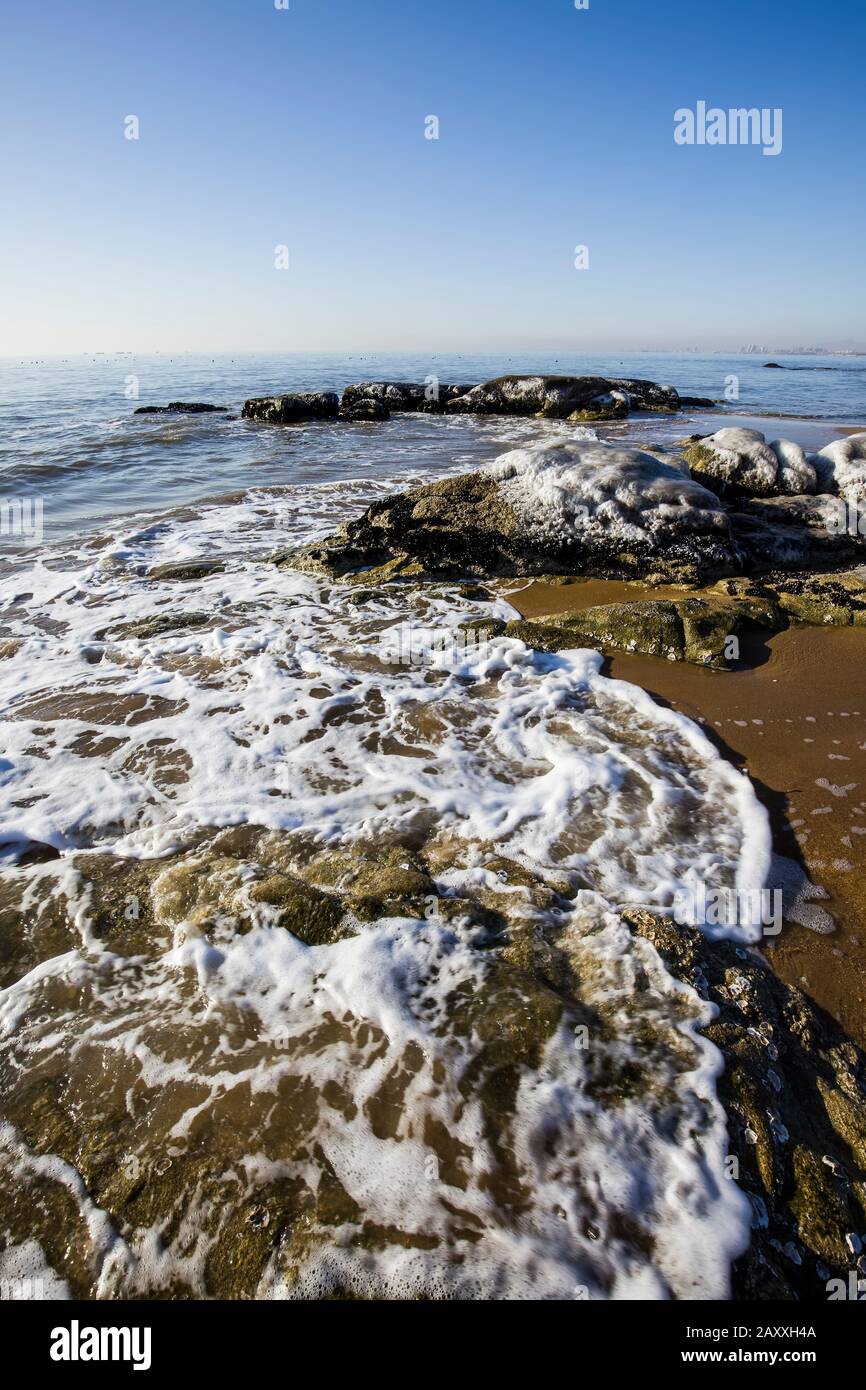 Winter seaside scenery Stock Photo - Alamy
