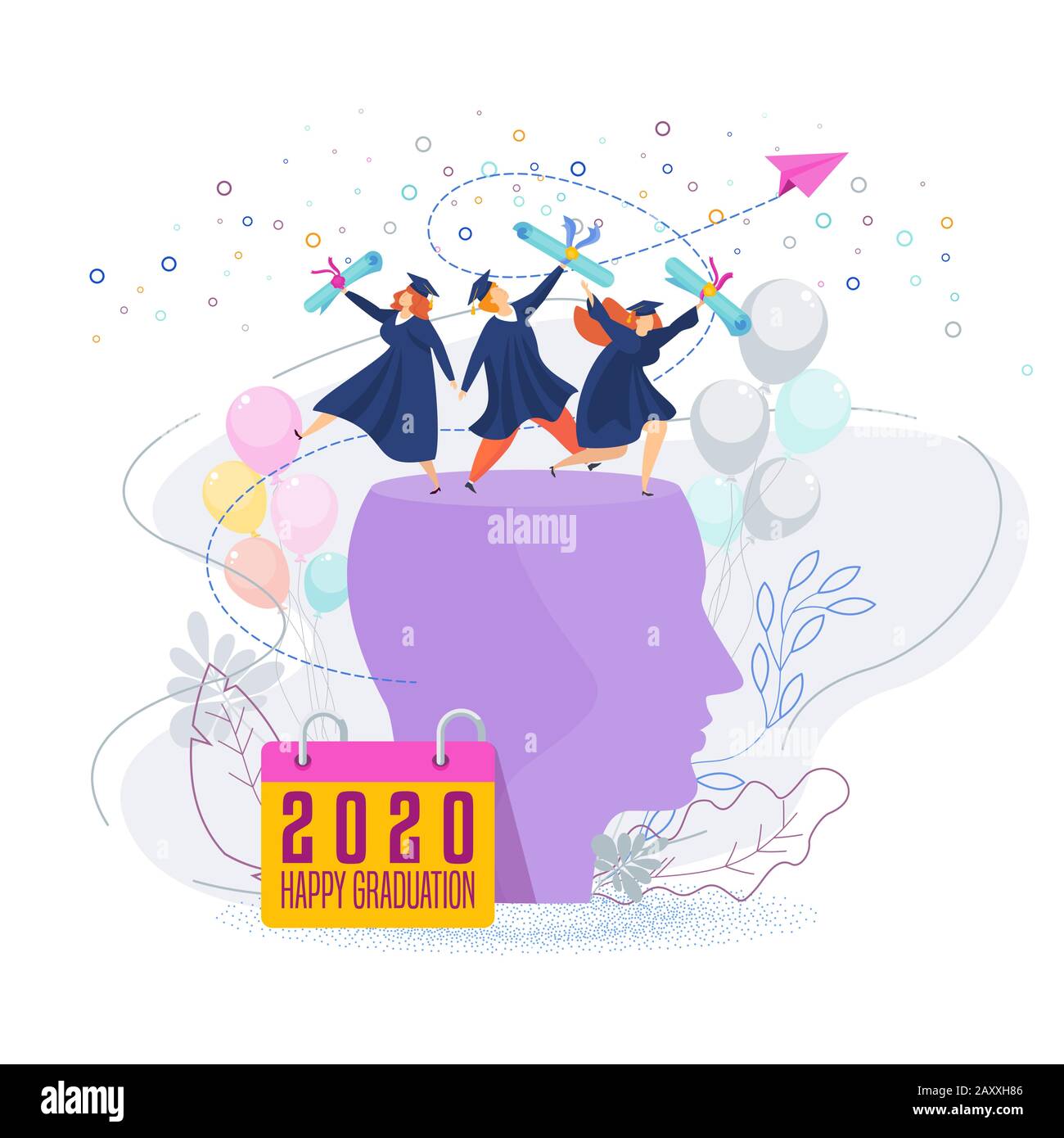 Graduating class group Stock Vector Images - Alamy