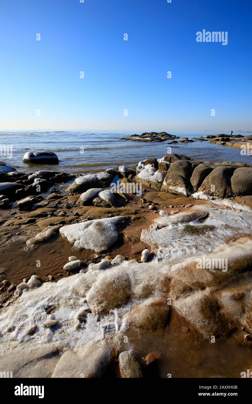 Winter seaside scenery Stock Photo - Alamy