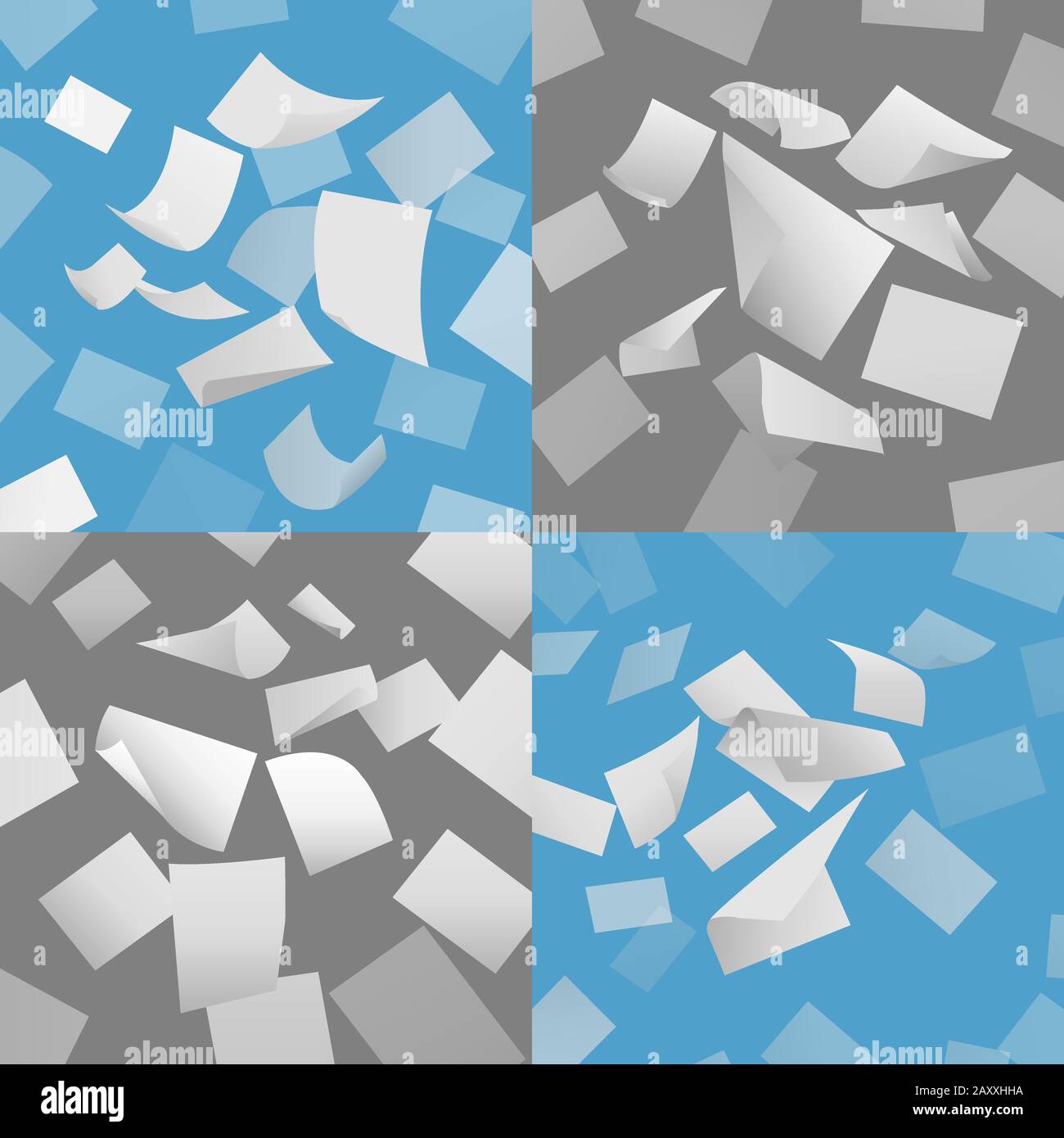 Flying blank paper sheets vector set. Blank paper, sheet paper fly ...