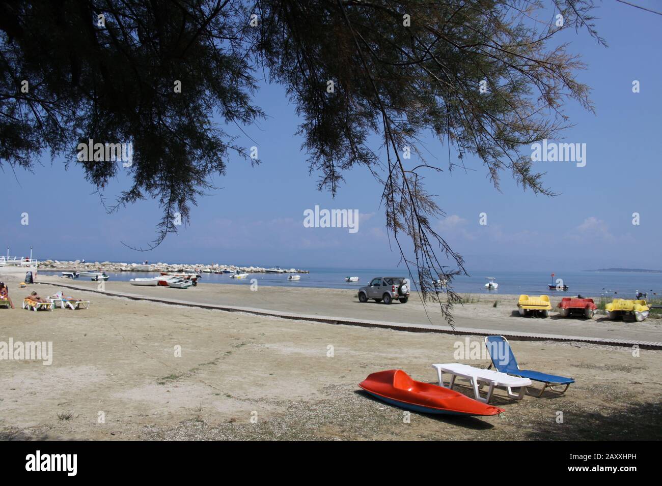 Along the waterfront overview over the nautical activities Stock Photo ...