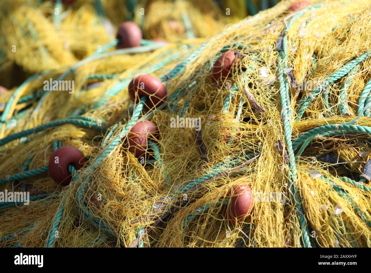 Fishing nets with plastic floaters Stock Photo - Alamy