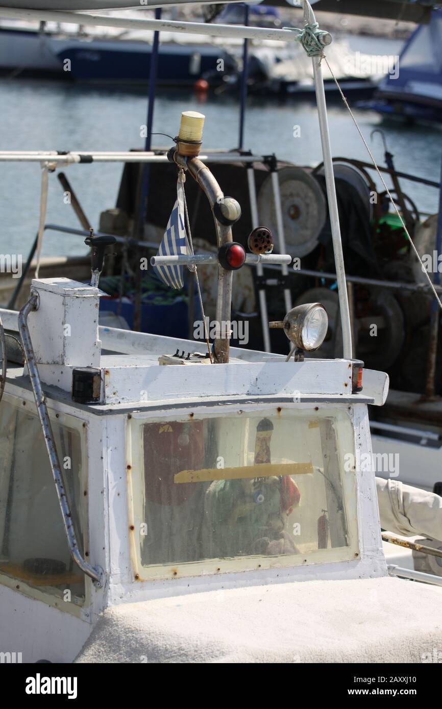 The front side of a fishing boat in a harbor Stock Photo - Alamy