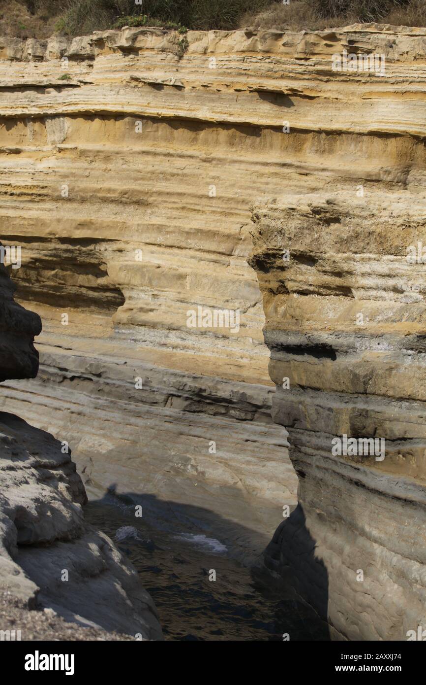 worn out limestone rocks. The sea, wind and rain have made those ...