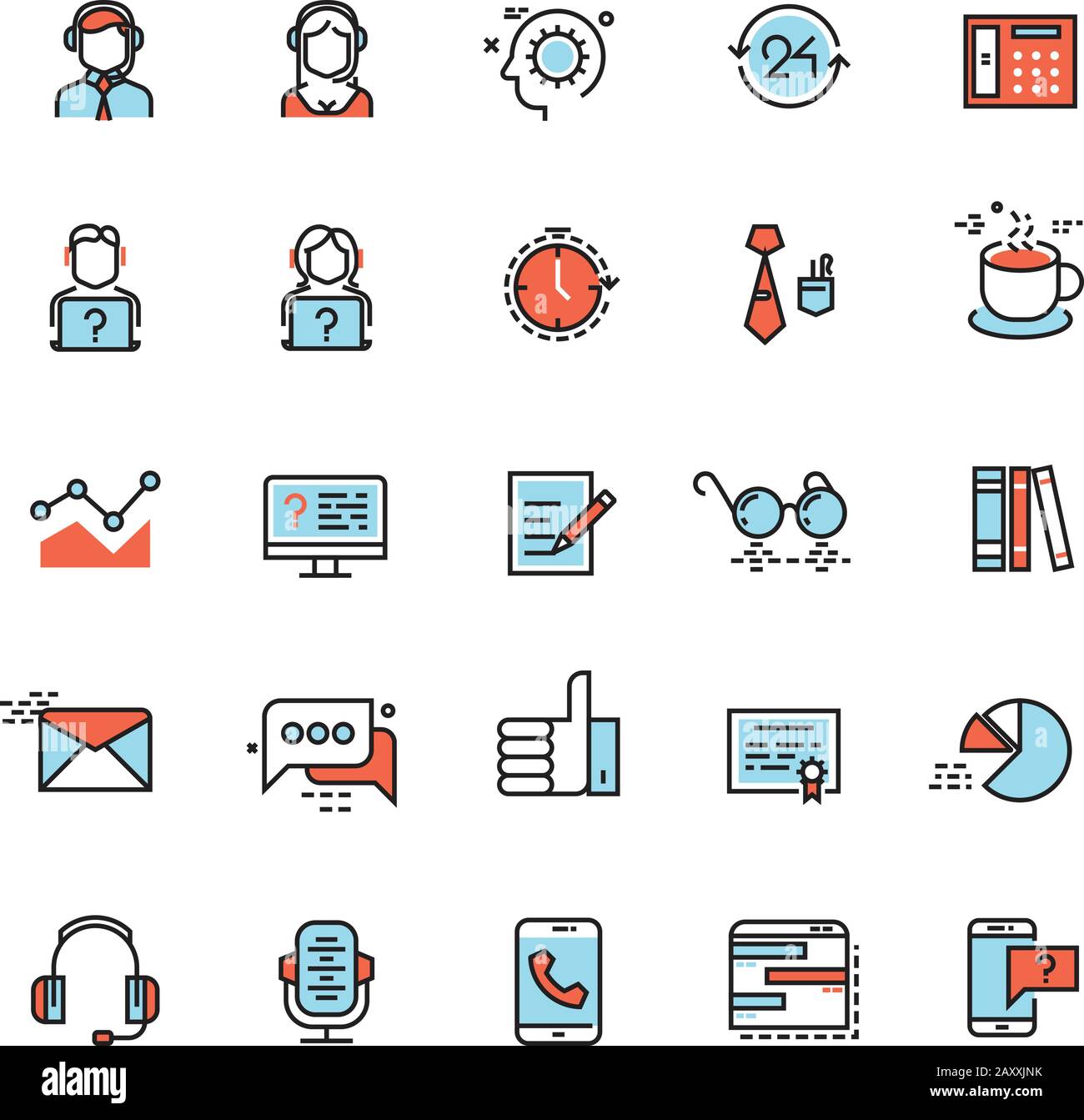Customer Service Call Center Vector Flat Icons Support Help Line Icon