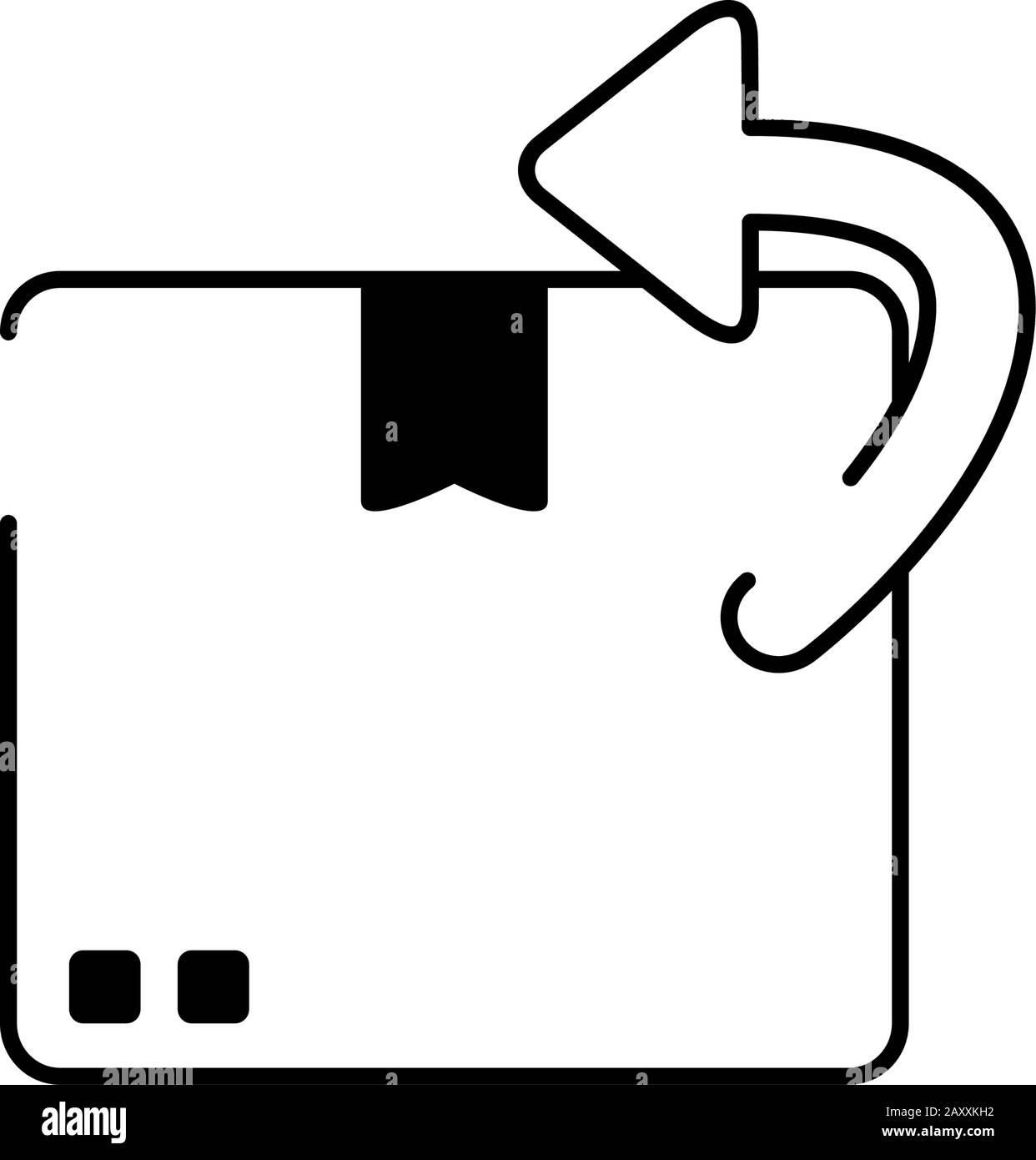 cardboard box sending cargo delivery vector illustration line style ...