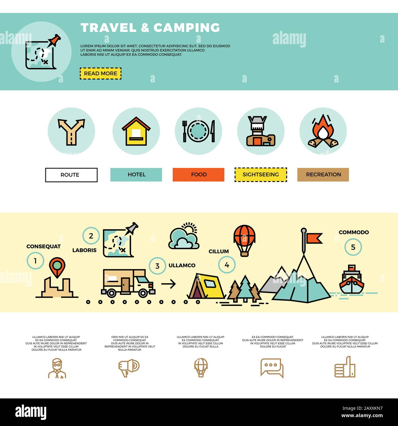 Flat camping map template Stock Vector Images - Alamy