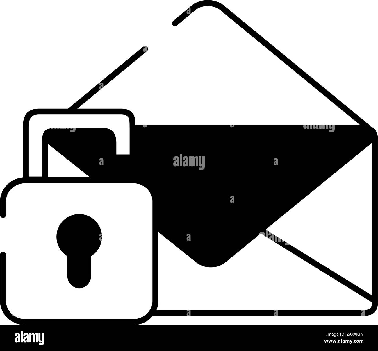 envelope mail letter security padlock unlock vector illustration line ...