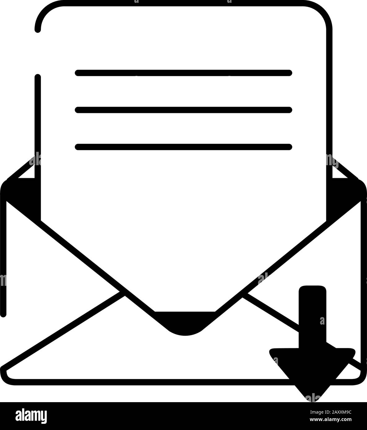 sending mail letter message vector illustration line style icon Stock ...