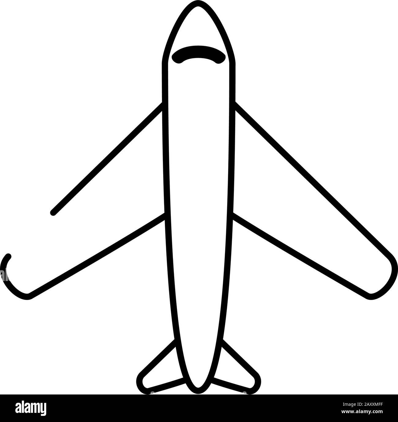 airplane transport commercial vector illustration line style icon Stock ...