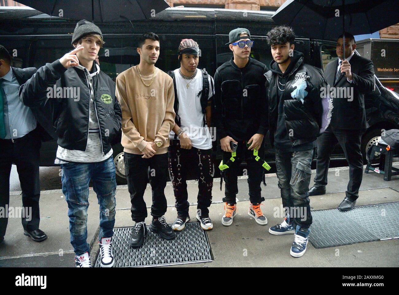 New York, NY, USA. 13th Feb, 2020. CNCO out and about for Celebrity ...