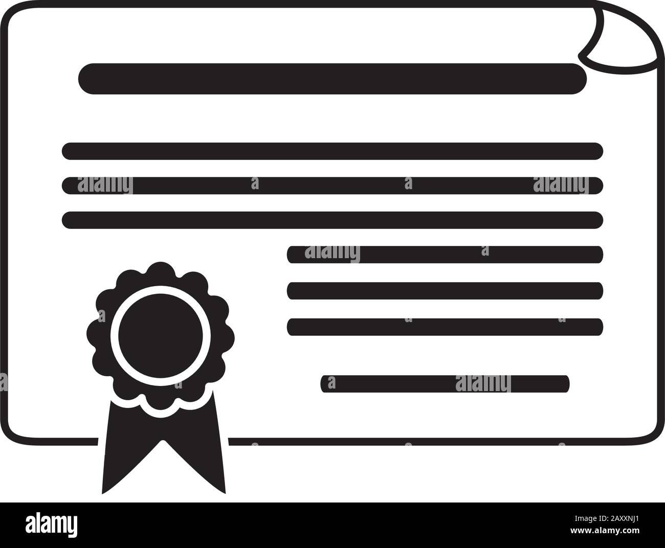 certificate document money business financial line style icon vector ...