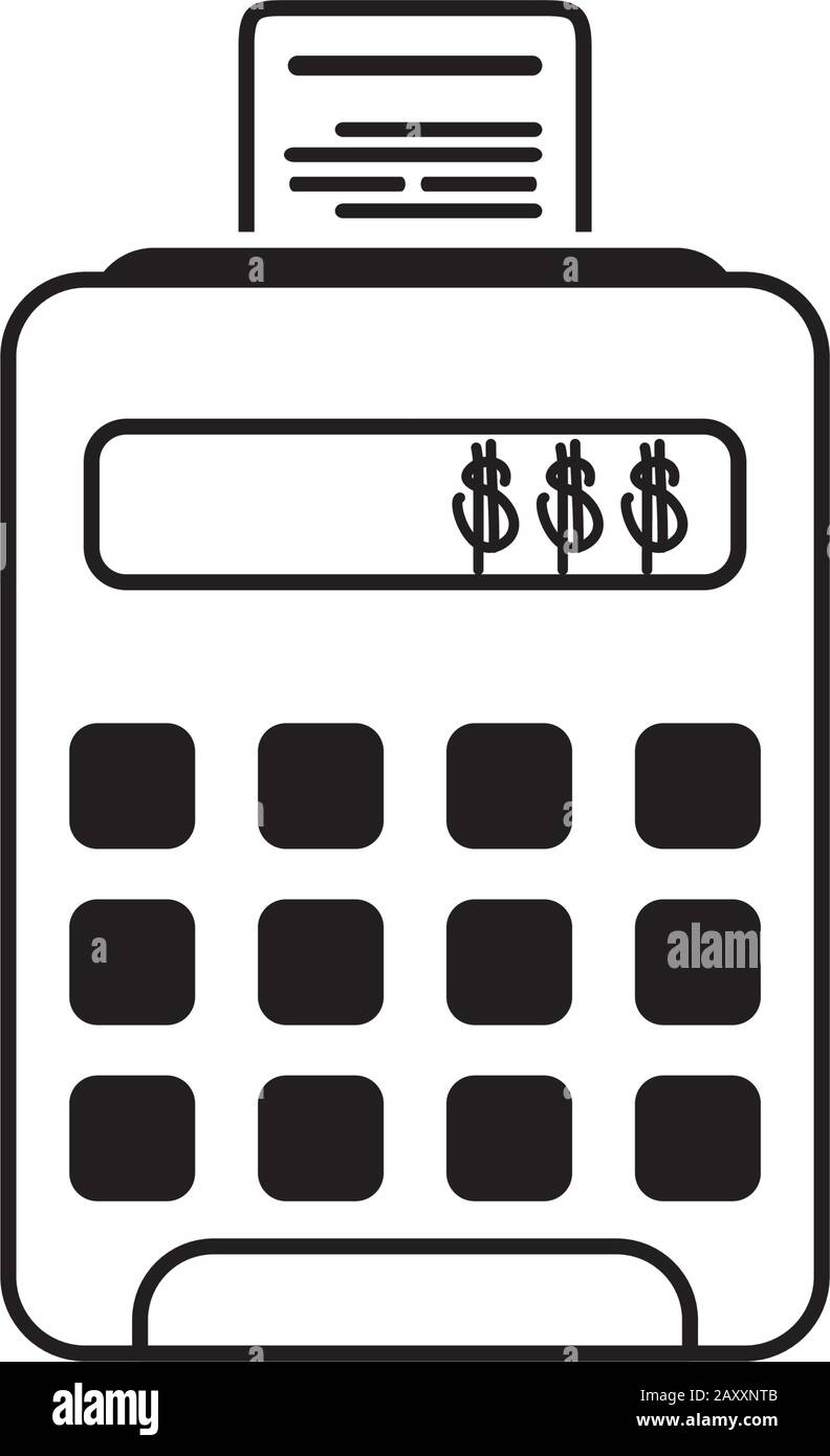 money business financial pos terminal account bill line style icon ...