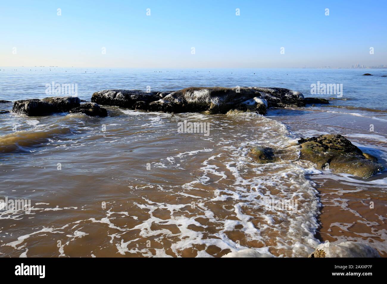 Winter seaside scenery Stock Photo - Alamy