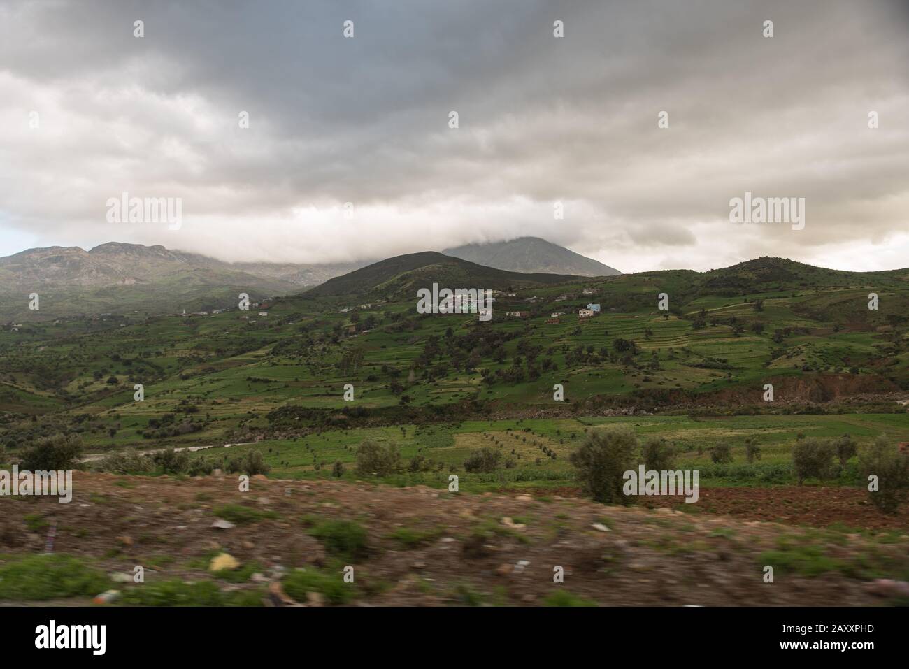 Moroccan Roadside Scene - Atlas Mountains Stock Photo - Alamy