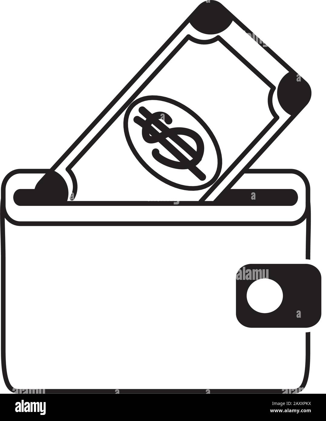 money business financial wallet with bill cash line style icon vector ...