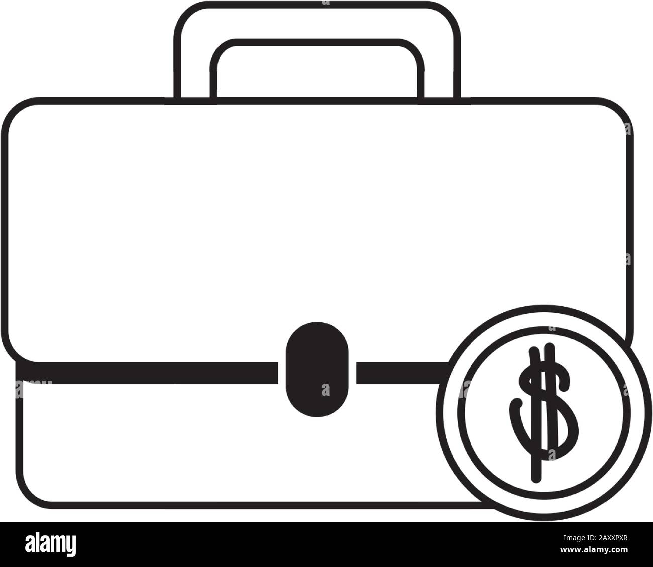 money business financial briefcase coin line style icon vector ...