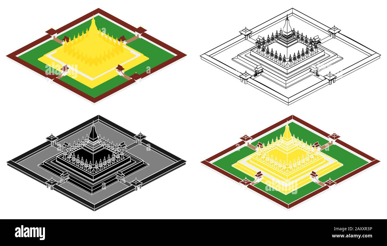 Laos temple wall detail Stock Vector Images - Alamy