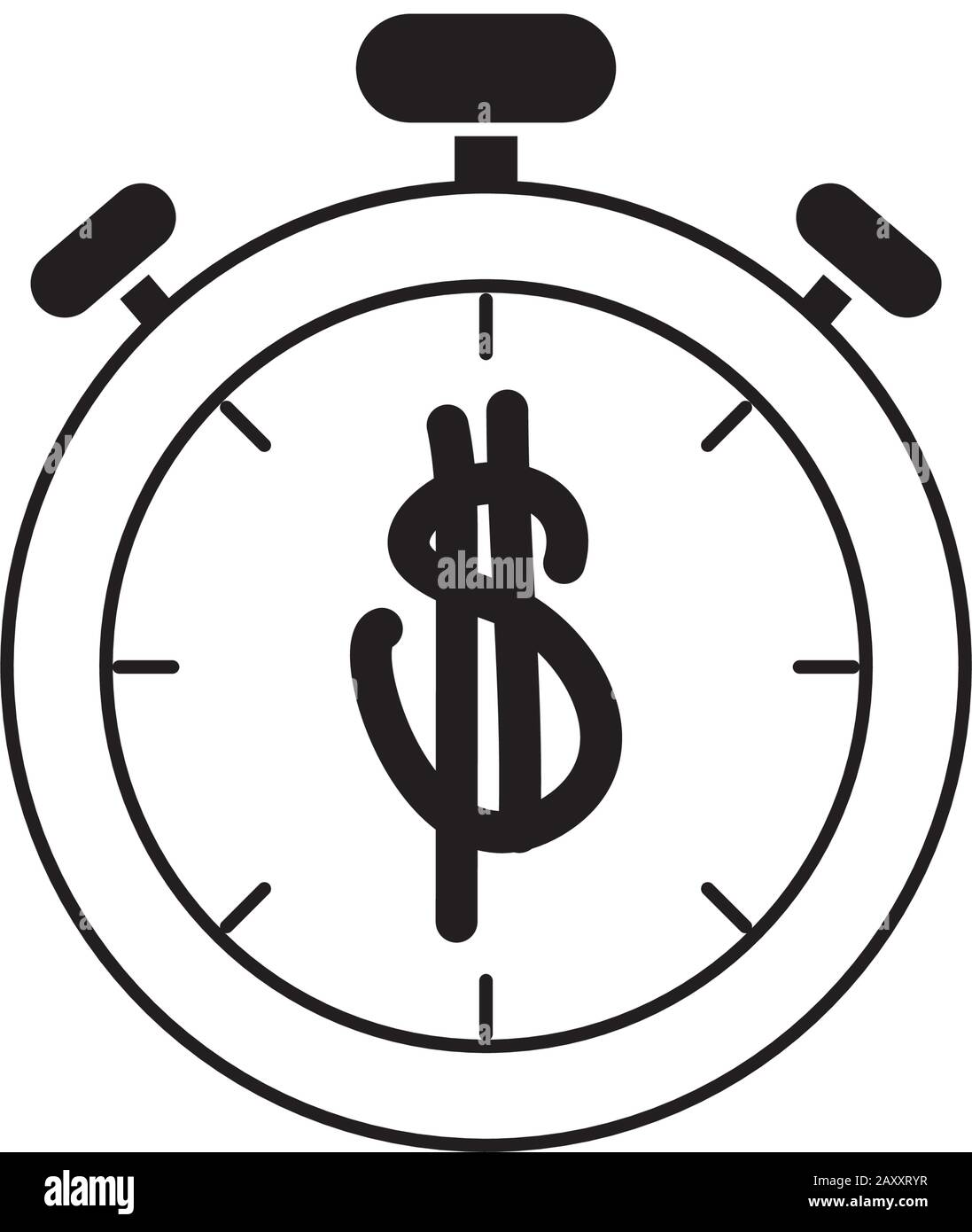 money business financial stopwatch timer line style icon vector ...