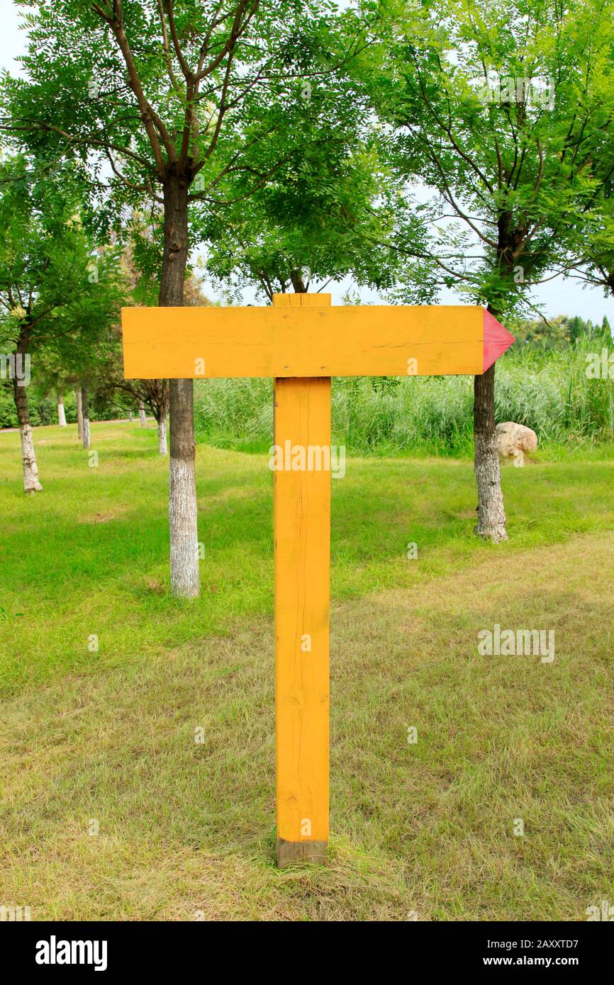 The blank signs in the park Stock Photo - Alamy