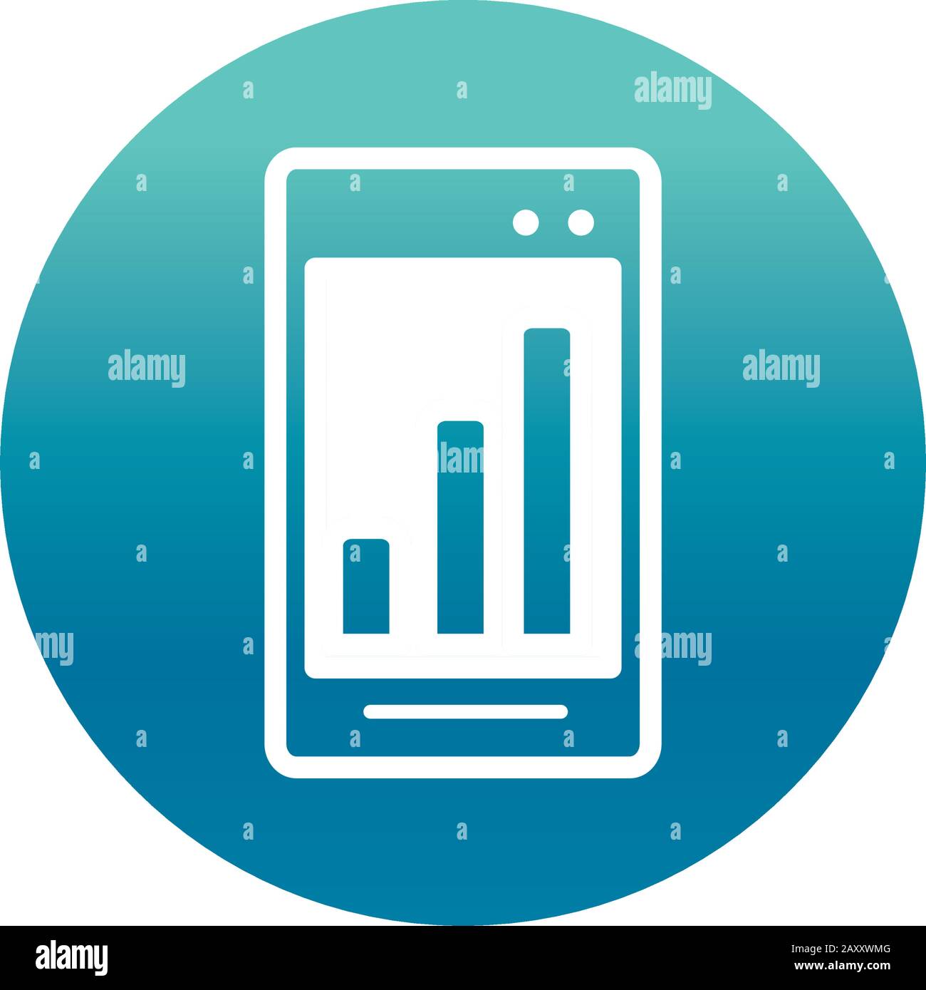 office smartphone statistic chart report supply vector illustration ...