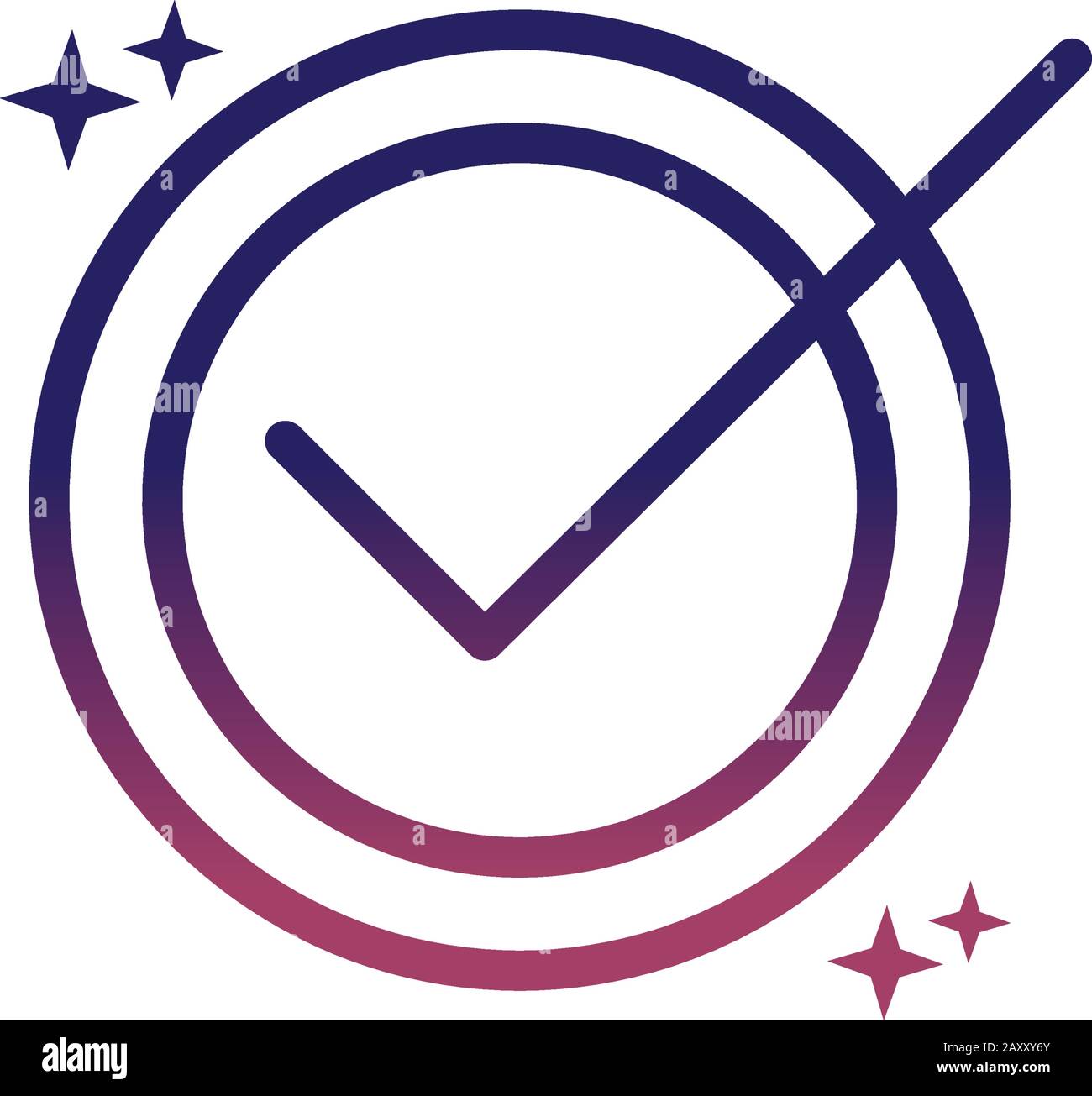 check list ok button social media gradient style icon vector ...