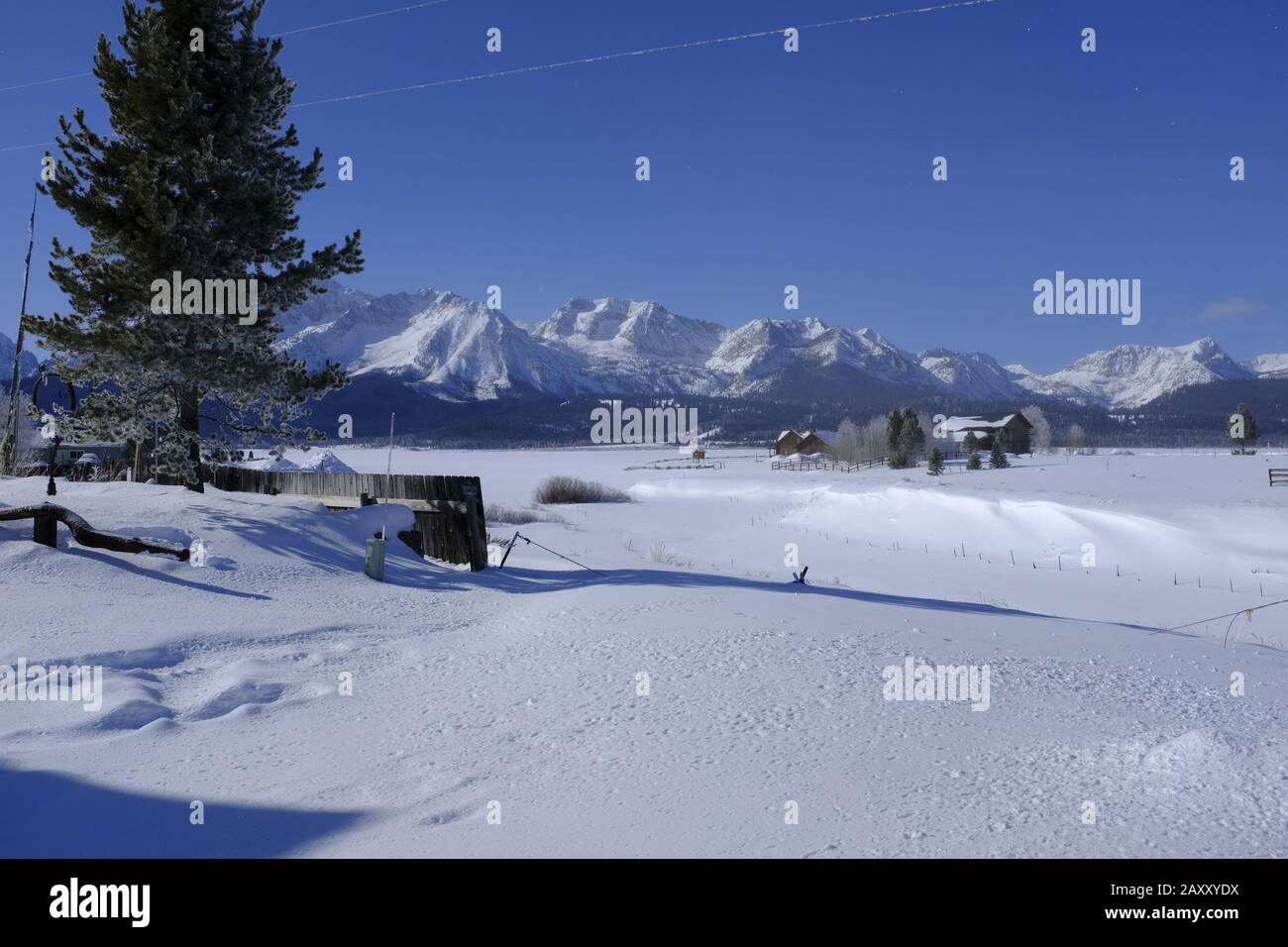 Sawtooth Valley near Stanley, Idaho with winter snow Stock Photo - Alamy