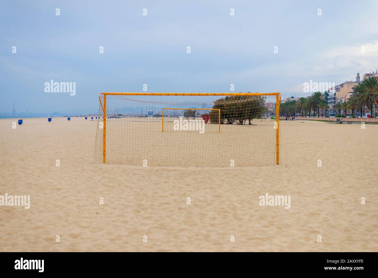 Goal post on beach hi-res stock photography and images - Alamy