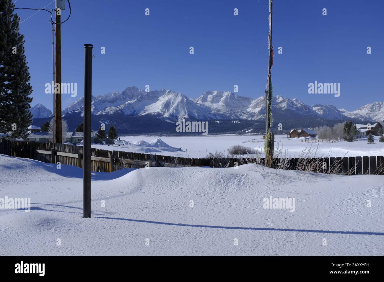 Sawtooth Valley near Stanley, Idaho with winter snow Stock Photo - Alamy