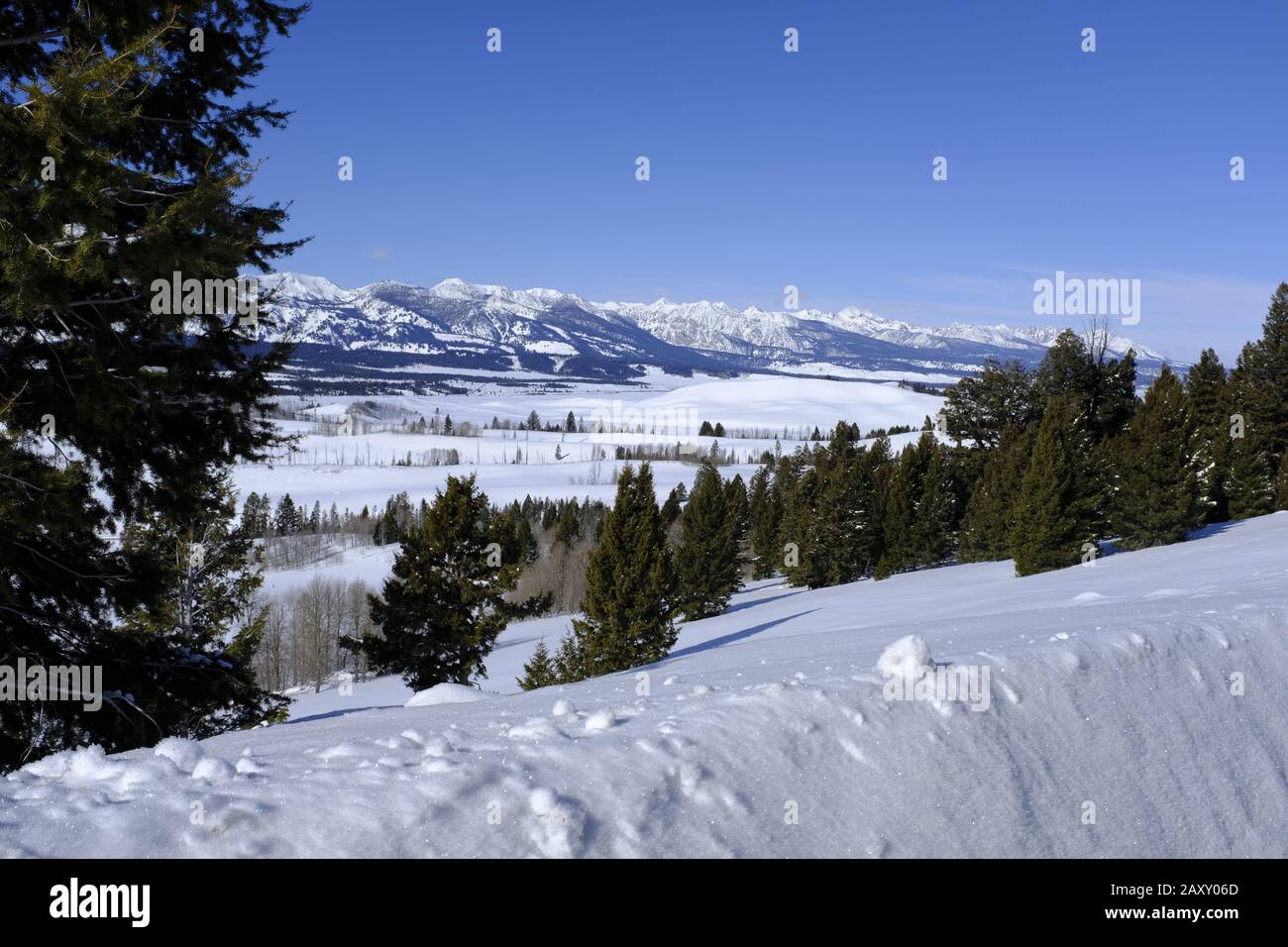 Sawtooth Valley near Stanley, Idaho with winter snow Stock Photo - Alamy