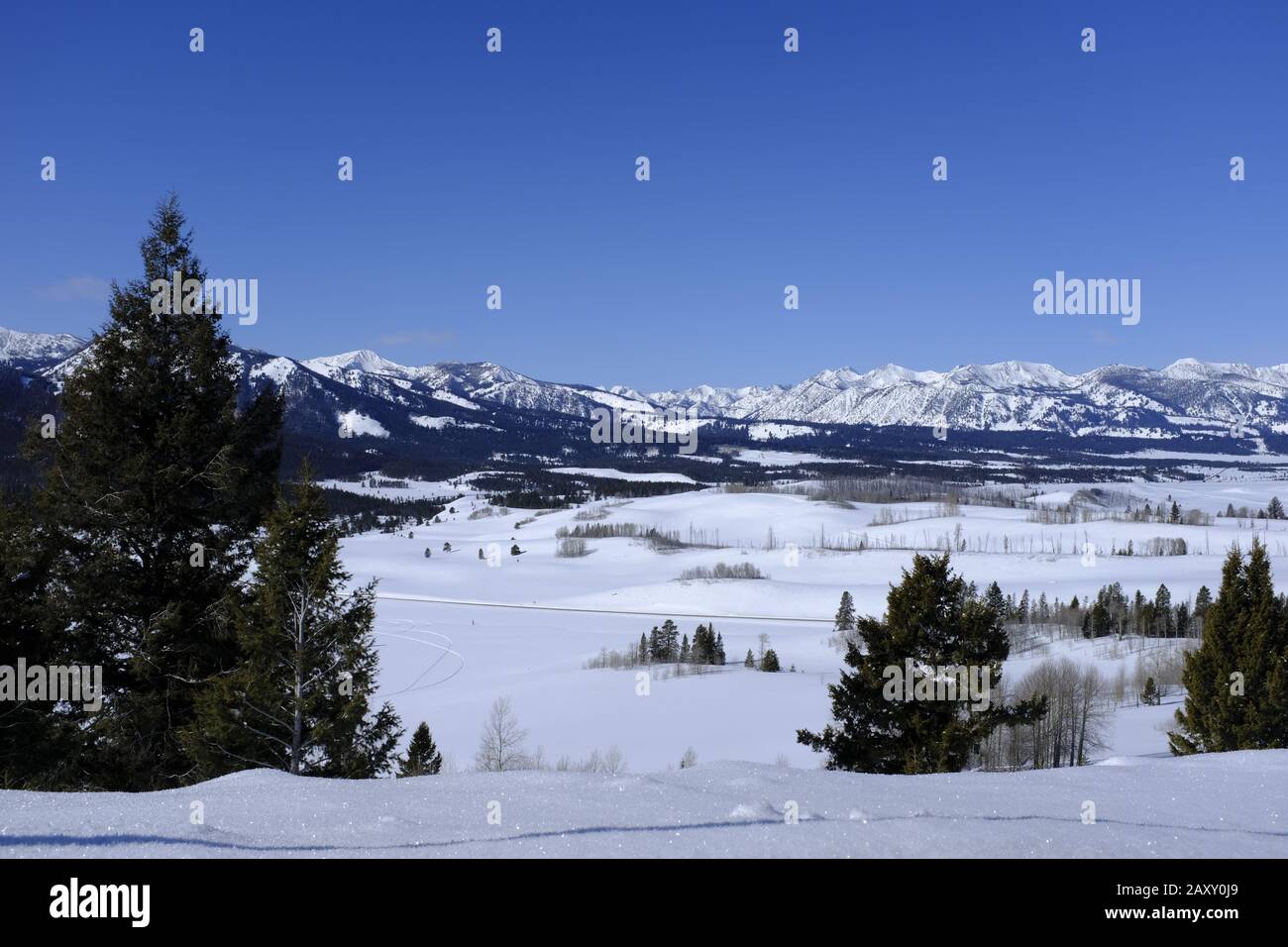 Sawtooth snowmobile tracks hi-res stock photography and images - Alamy