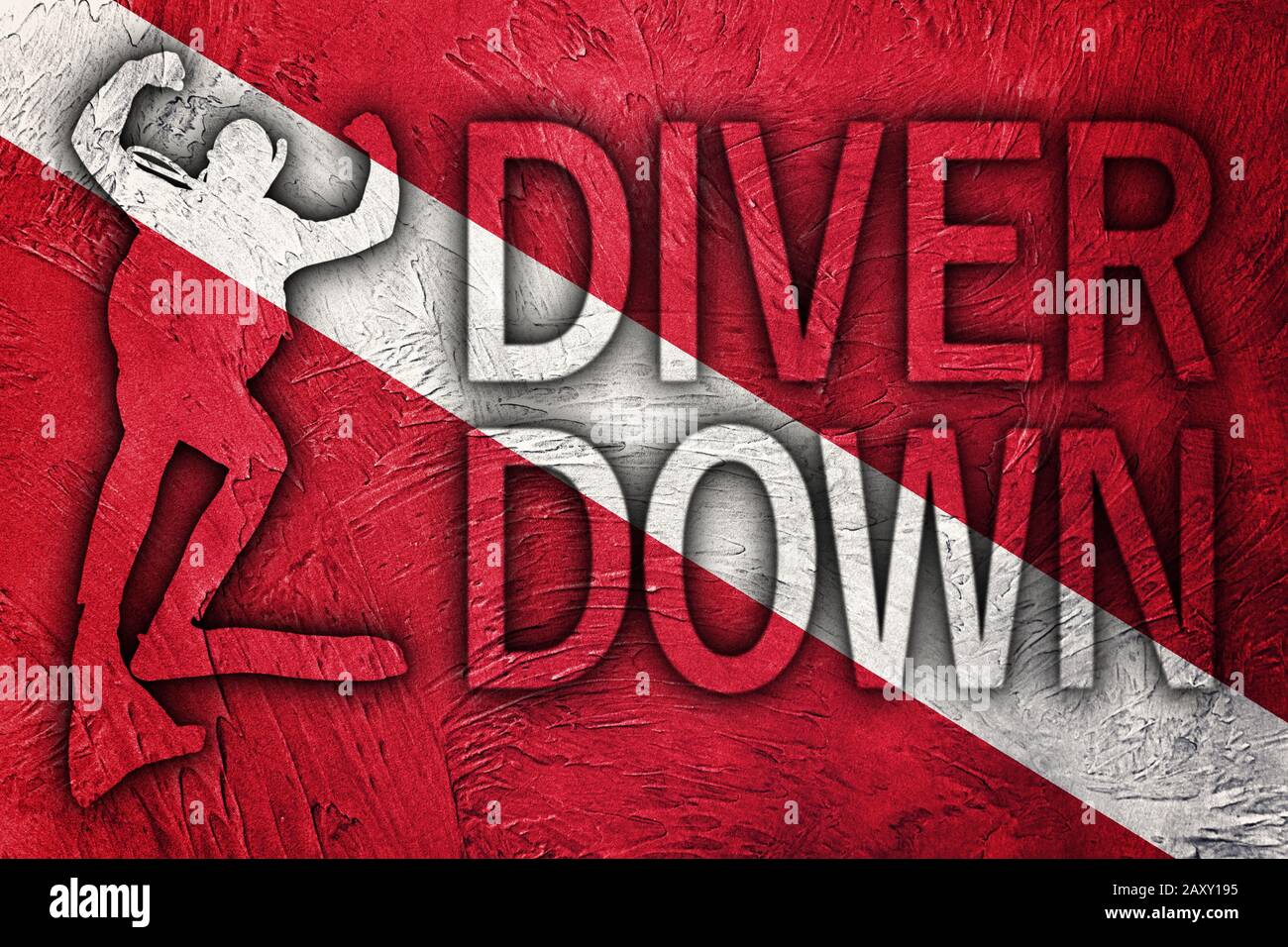 Diver Down Flag, Diver Silhouette, Vintage Style Scuba flag Stock Photo ...